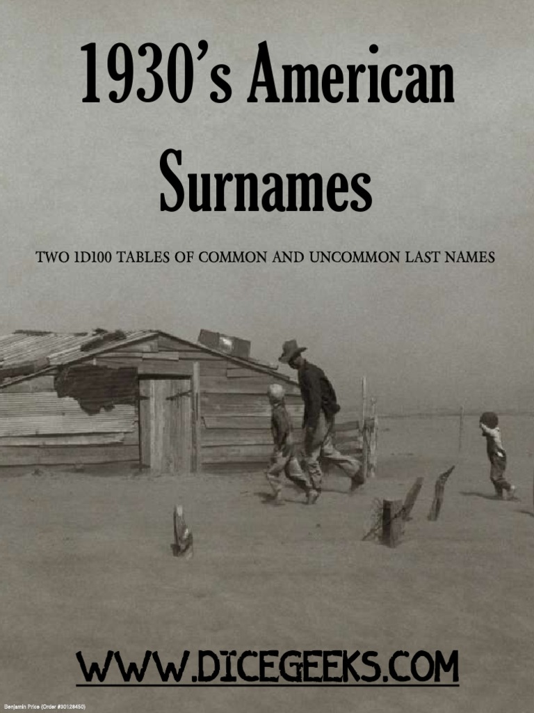 1930s American Surnames List | PDF