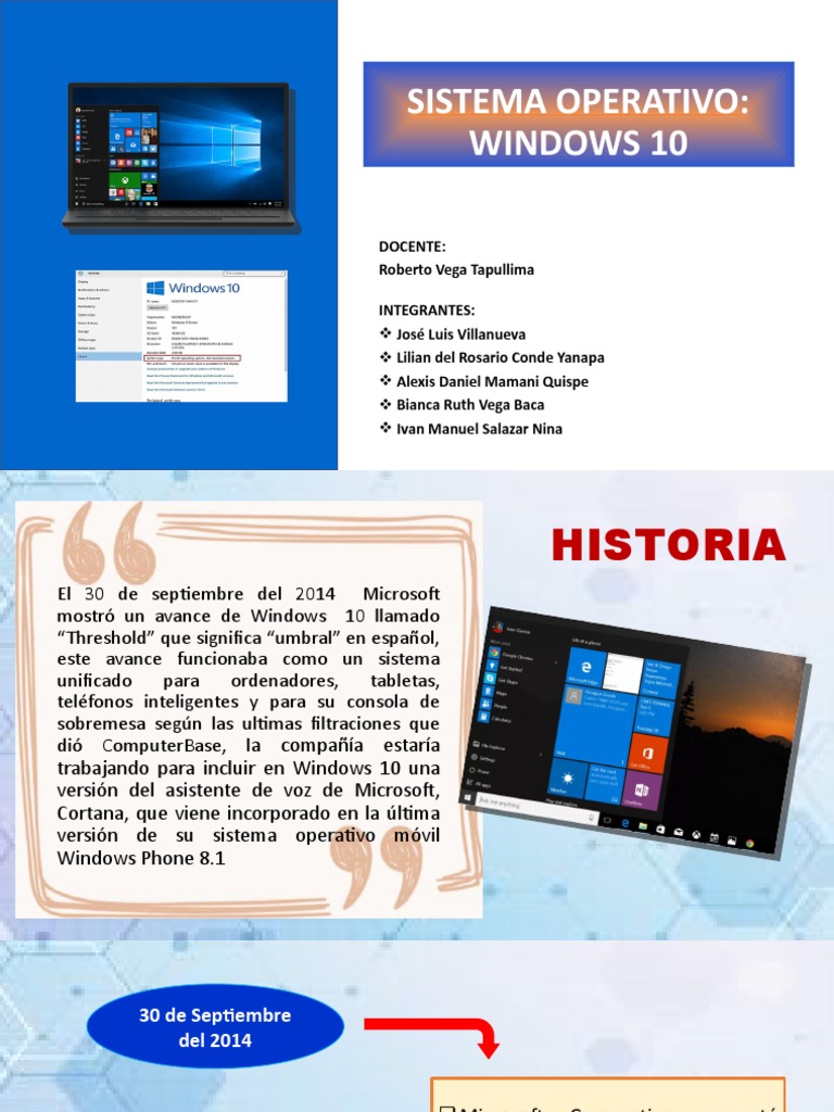 WINDOWS 10 - Exposición OK | PDF | Windows 10 | Microsoft Windows