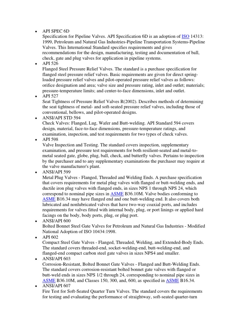 API SPEC For Valve | PDF | Valve | Pipe (Fluid Conveyance)