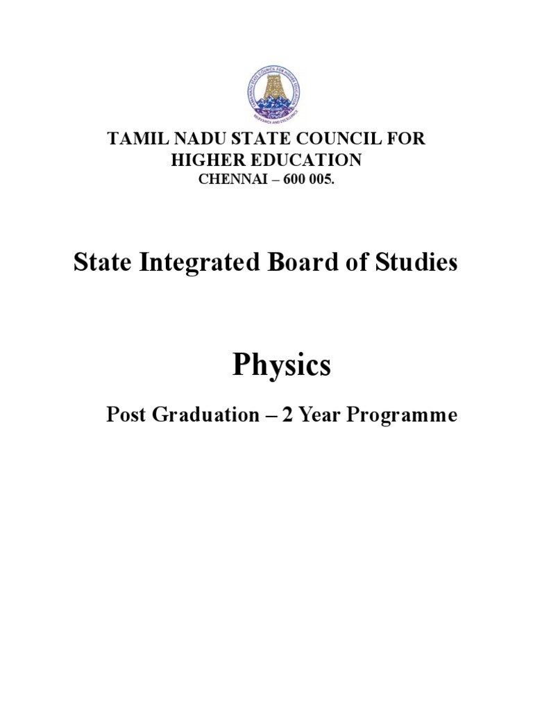 TANSCHE Physics Syllabus | PDF | Wave Function | Schrödinger Equation