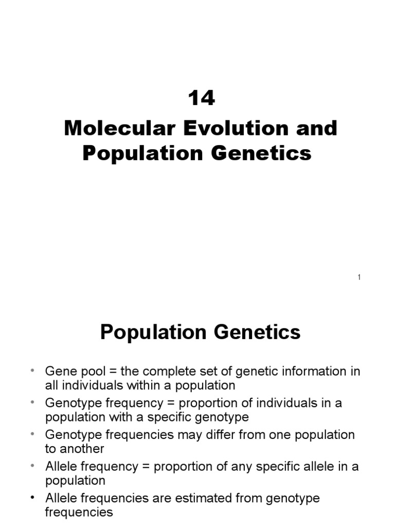 14 Molecular Evolution and Population Genetics | PDF | Zygosity ...