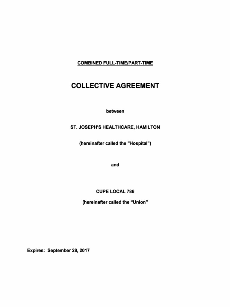 Collective Agreement: Combined Full-Time/Part-Time | PDF | Overtime ...