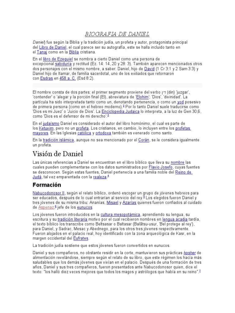 Biografia de Daniel | PDF | Daniel (figura bíblica) | Biblia