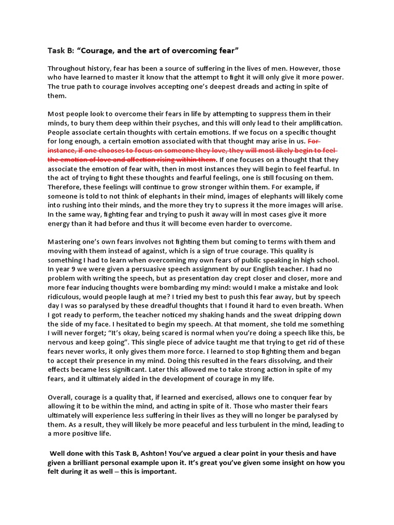 Gamsat Exam Section 2 Example Essay On Courage | PDF | Thought | Feeling