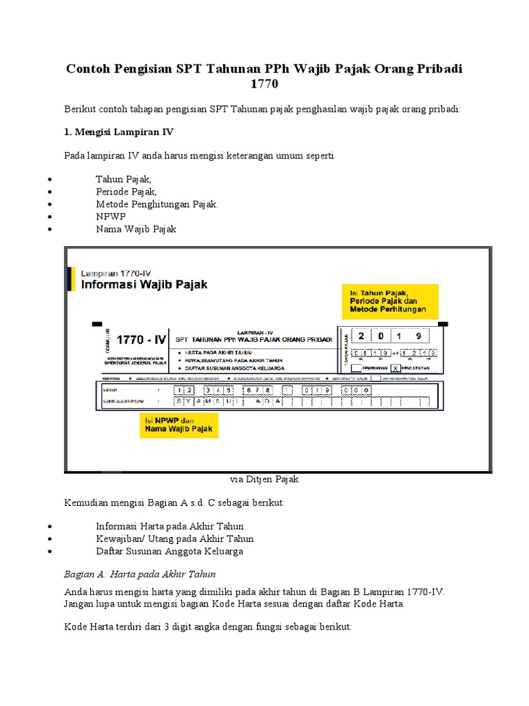 Petunjuk Pengisian SPT 1770 SS - SPT 1770 S - SPT 1770 - Klikpajak - Id | PDF | Pengelolaan ...