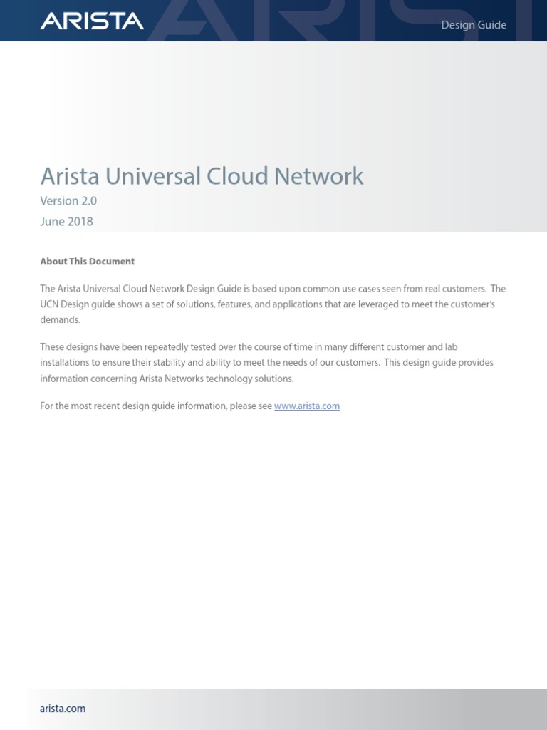 Arista Universal Cloud Network: June 2018 | PDF | Computer Network | Cloud Computing