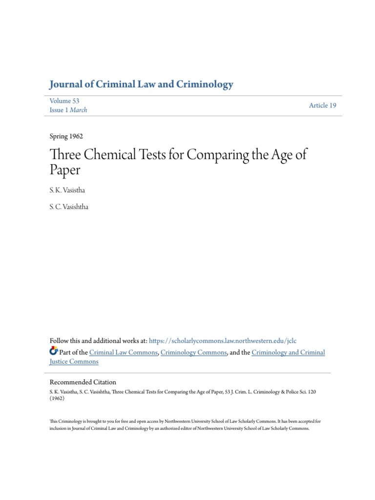 Three Chemical Tests For Comparing The Age of Paper | PDF | Nitric Acid ...