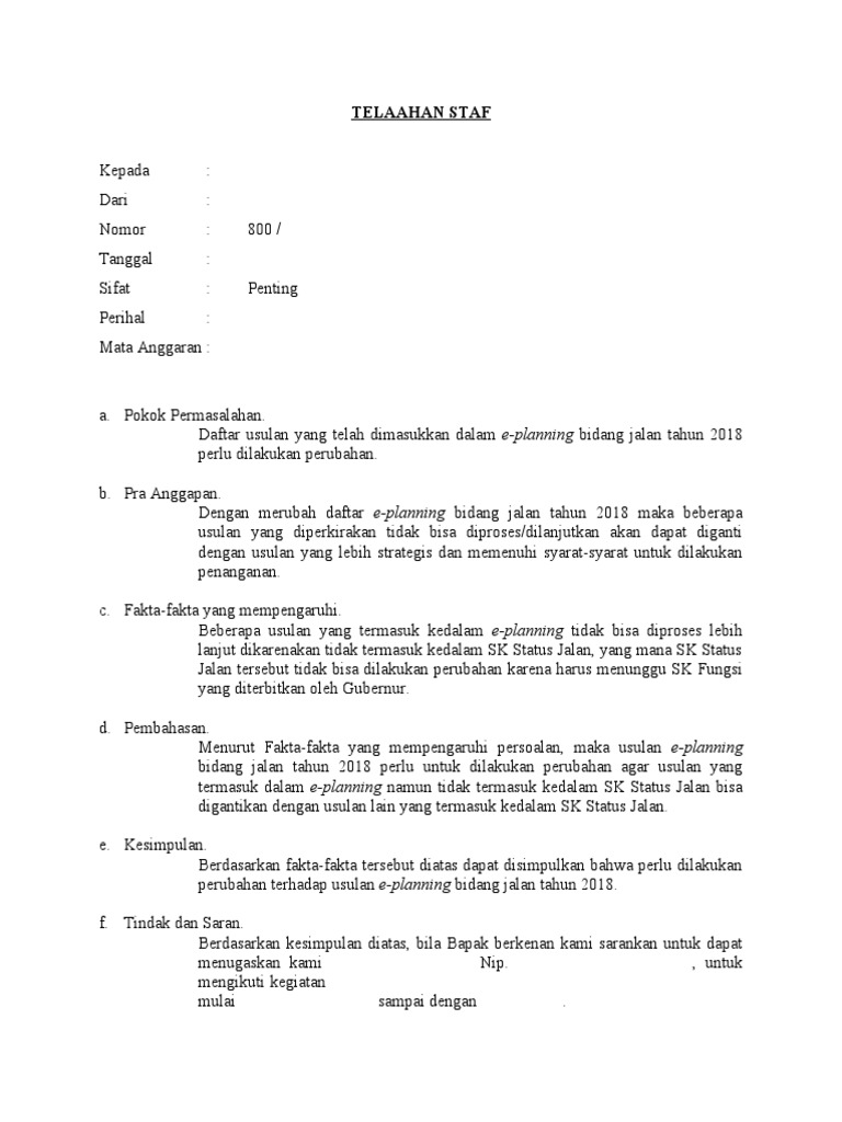 Telaahan Staf 10 | PDF