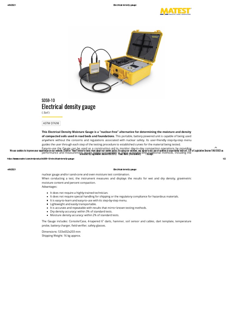 Nuclear-Free Electrical Density Gauge | PDF | Density | Http Cookie