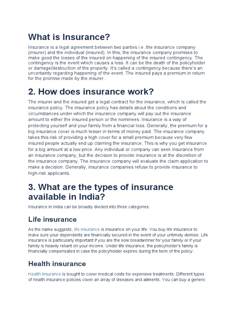 What Is Insurance | PDF | Life Insurance | Insurance