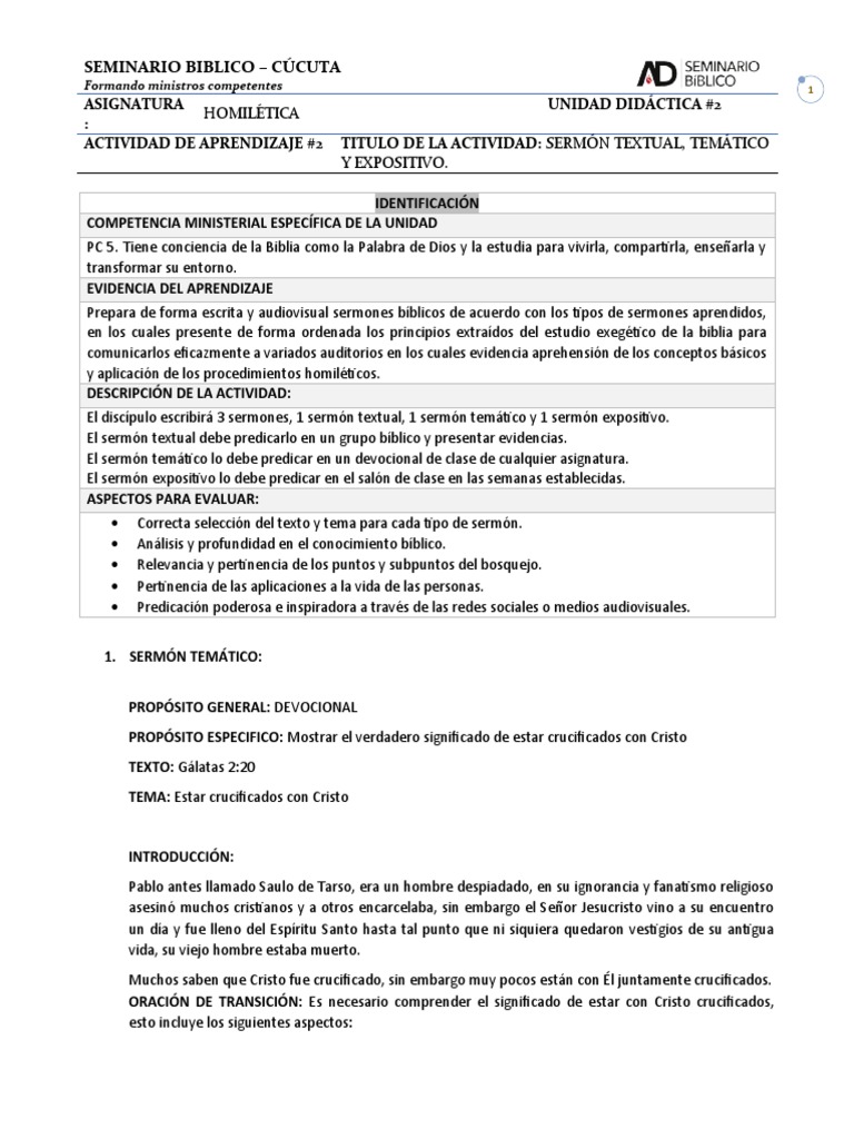 Sermón Temático y Expositivo - Maribel | PDF | Sermón | Cristo (título)