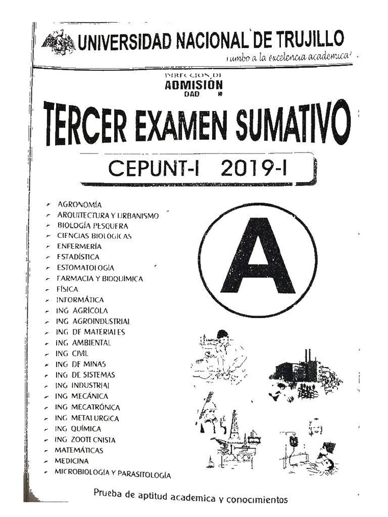 III Examen Sumativo CEPUNT 2019-I (A) | PDF | Química | Naturaleza