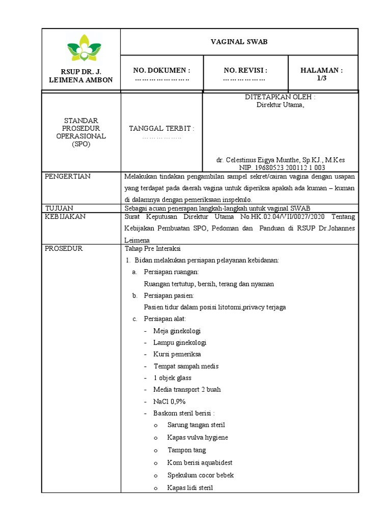 Spo Vaginal Swab | PDF