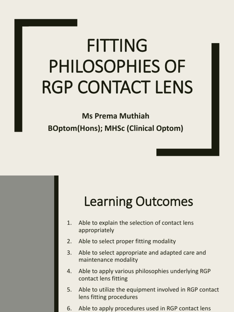 CLP Topic 5 Rigid Gas Permeable (RGP) Lens Fitting Evaluation | PDF ...