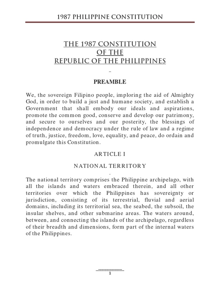 The 1987 Philippine Constitution | PDF | United States House Of ...