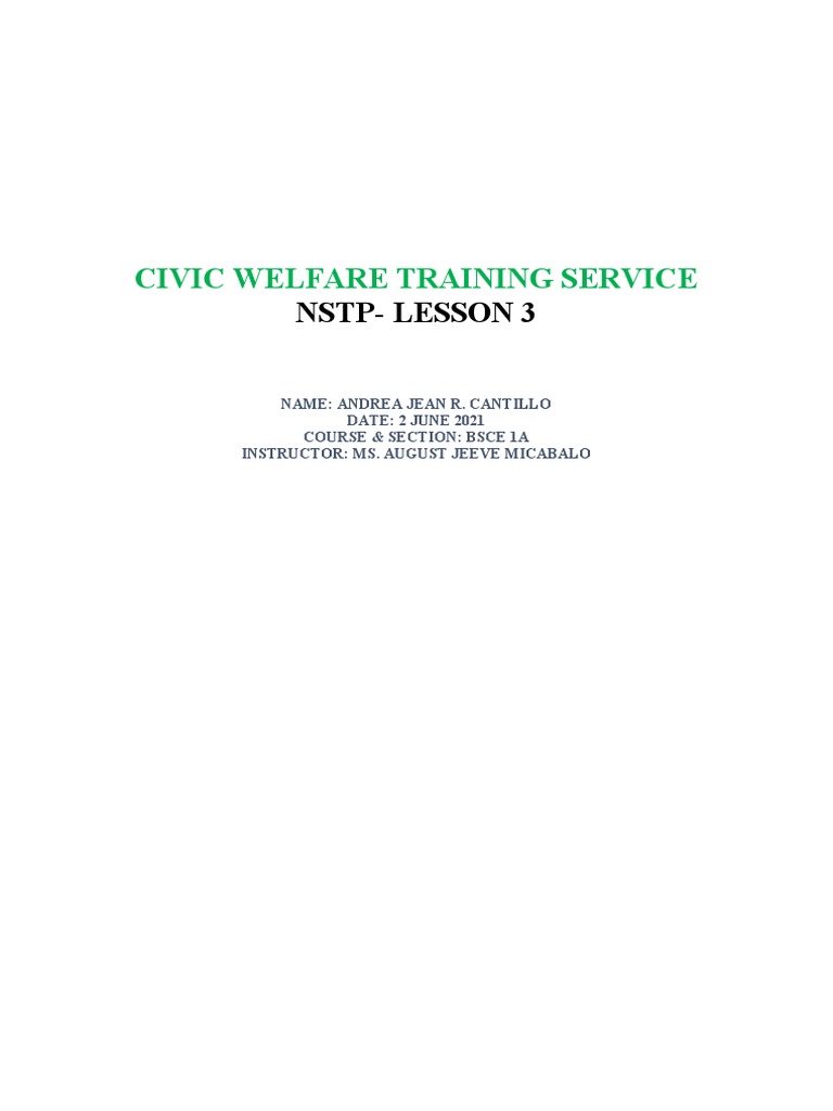 Understanding Civic Welfare Training | PDF | Swot Analysis | Community