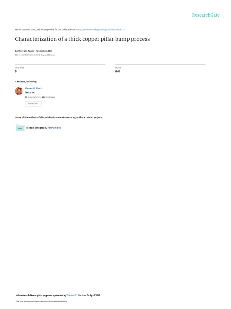 A PM 07 Copper Pillars | PDF | Photolithography | Materials Science