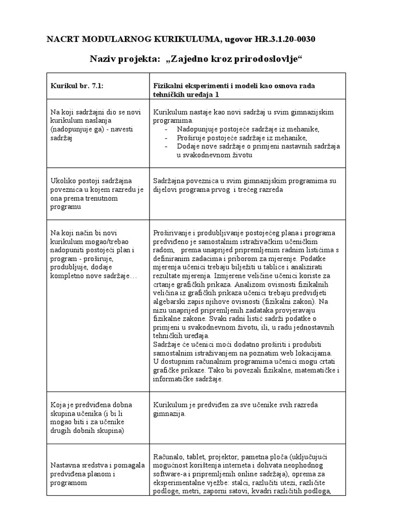 Modularni Kurikulum | PDF
