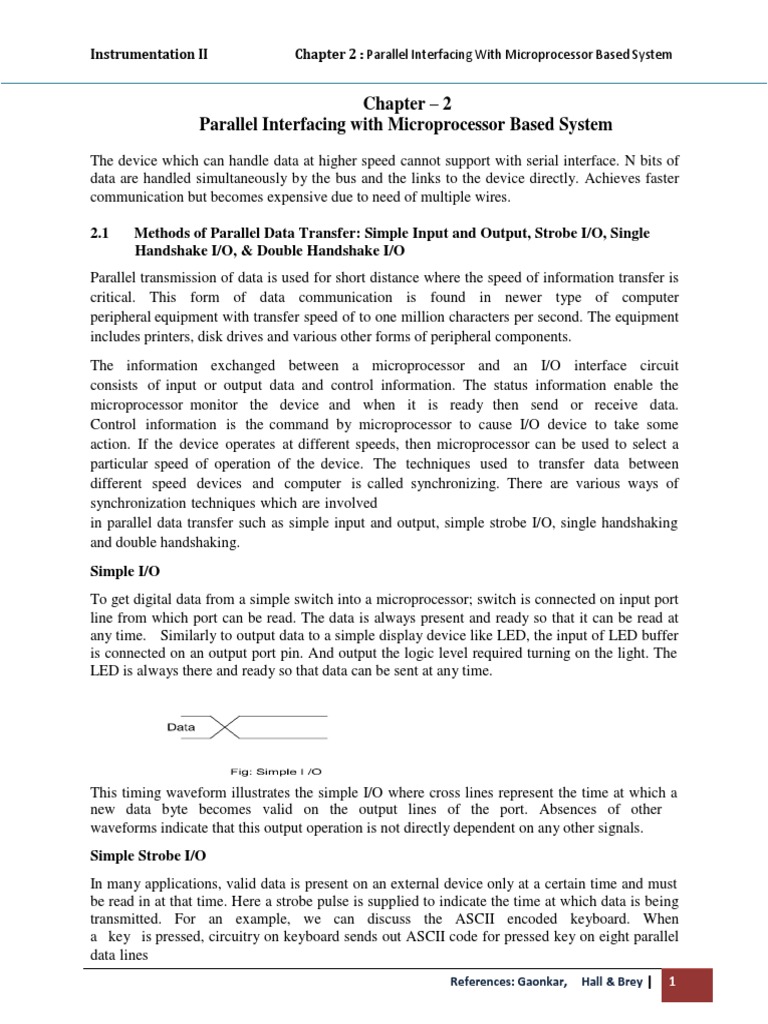 Chapter 2 - Parallel Interfacing With Microprocessor Based System | PDF ...