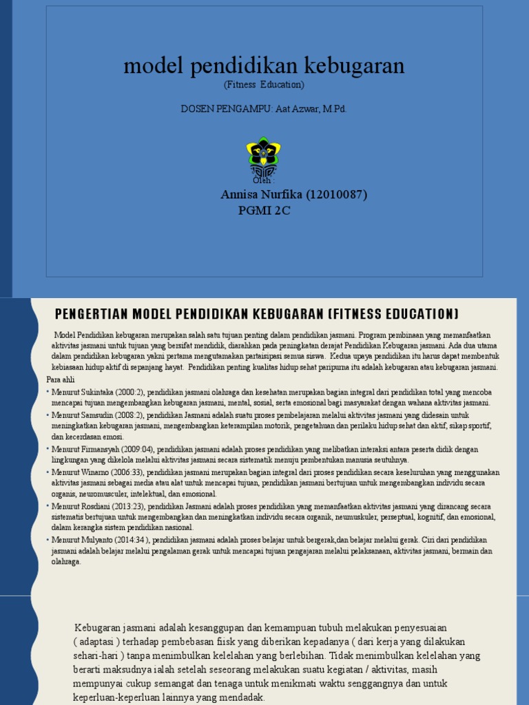 Pendidikan Kebugaran | PDF