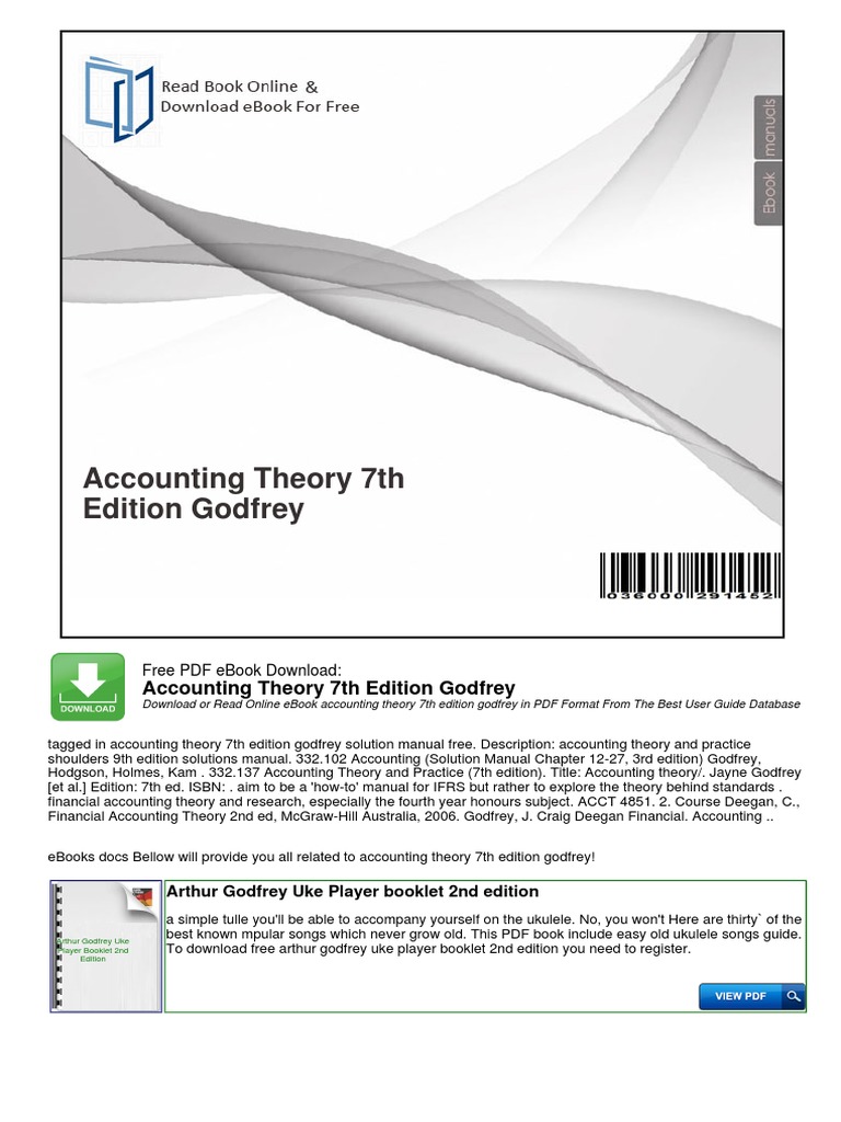 Accounting Theory 7th Edition Godfrey | PDF