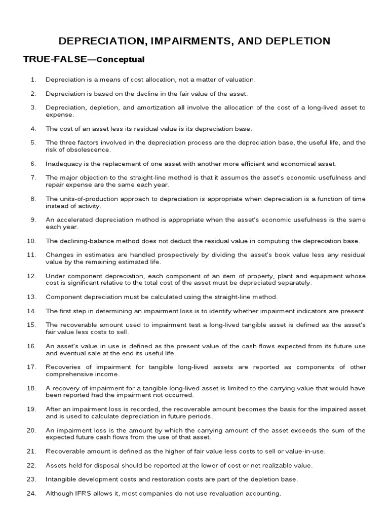 Solved Problems Depreciation, Impairment and Depletion | PDF | Depreciation | Book Value