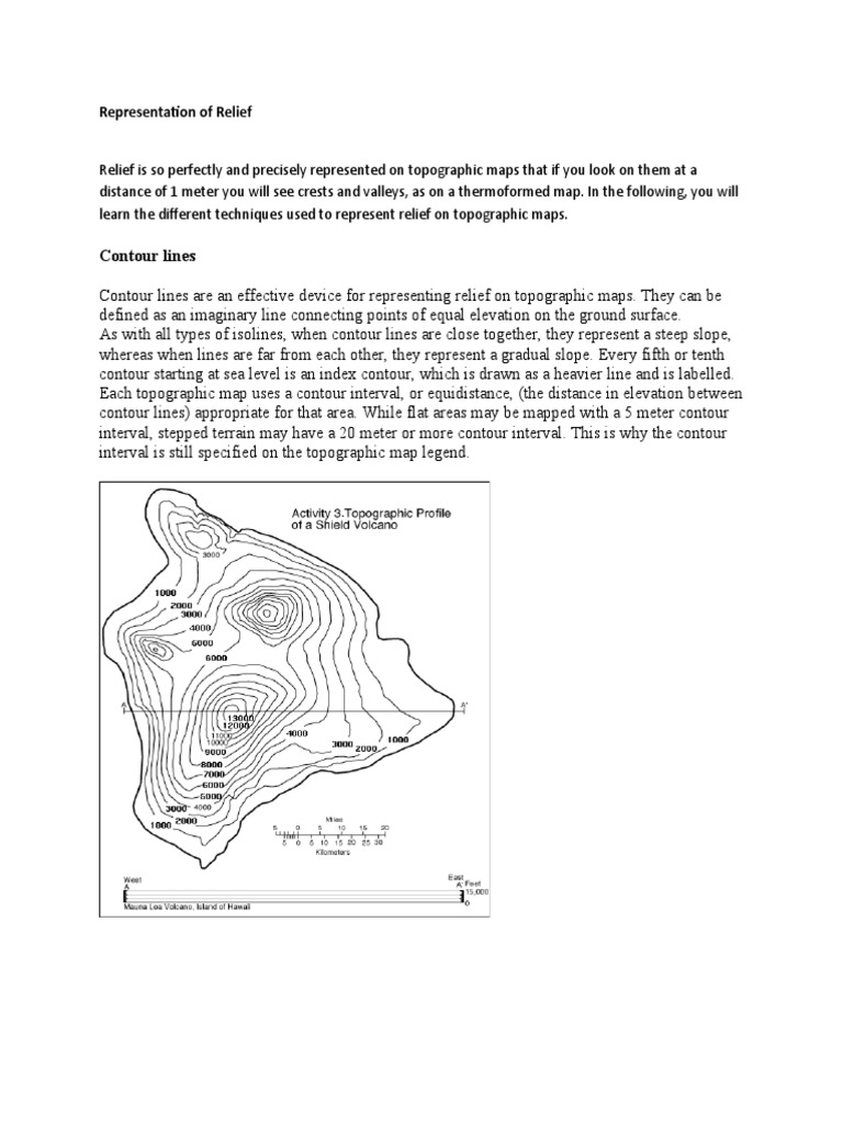 Representation of Relief | PDF | Contour Line | Elevation