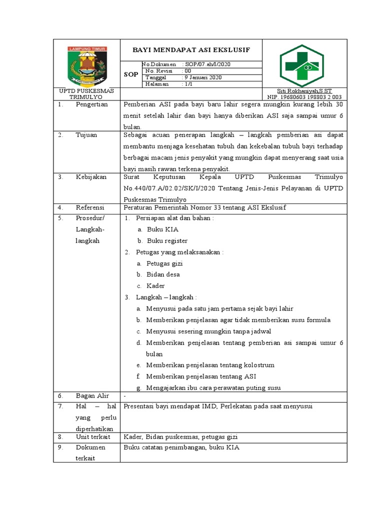 SOP ASI Eksklusif | PDF