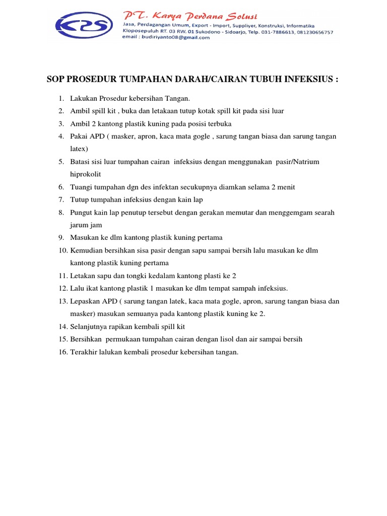 SPO Cleaning Service PT - KPS | PDF