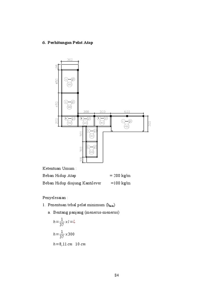 6.perhitungan Pelat Atap | PDF