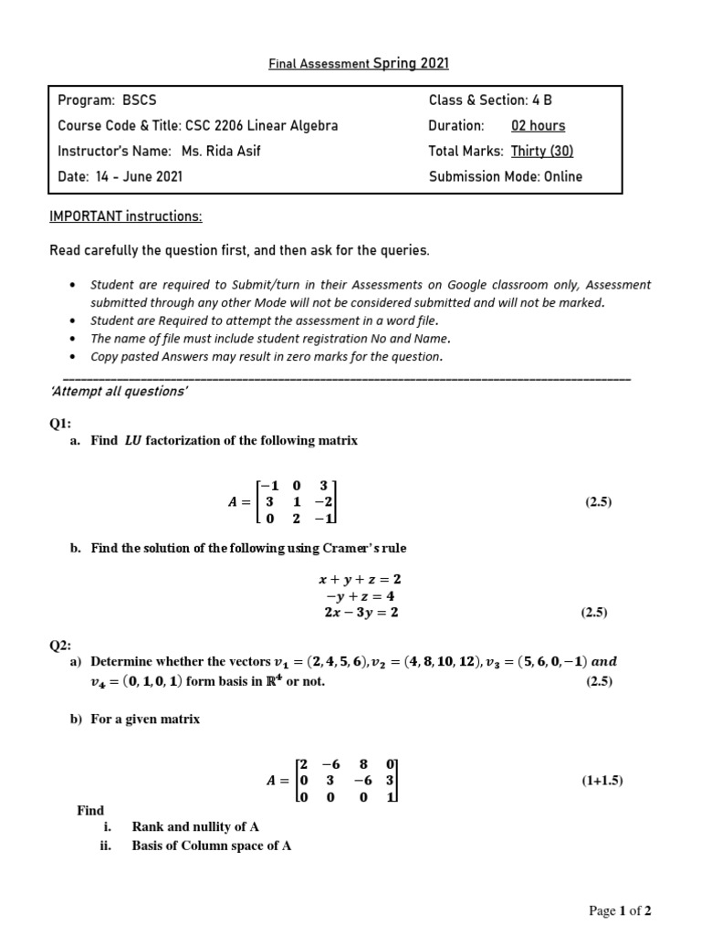 Liner Final | PDF | Linear Algebra | Linear Map