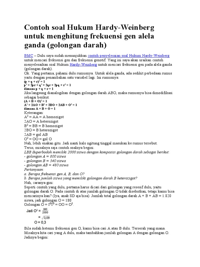 Contoh Soal Hukum Hardy | PDF