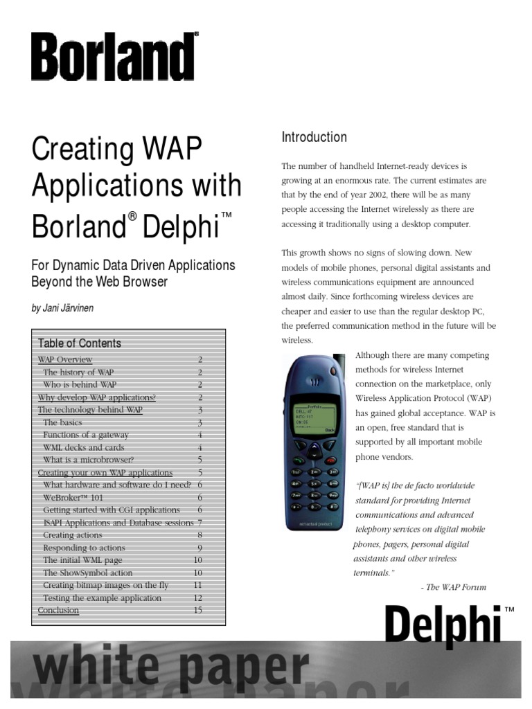 Creating WAP Applications With Borland Delphi | PDF | World Wide Web ...