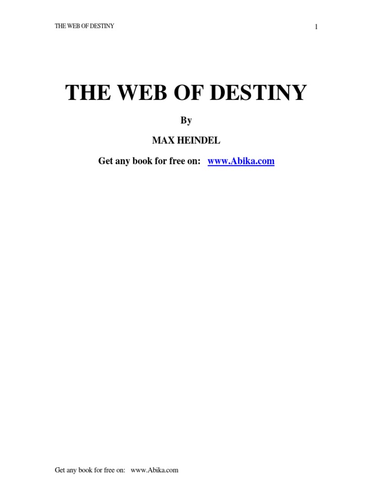 Max Heindel - The Web of Destiny | PDF