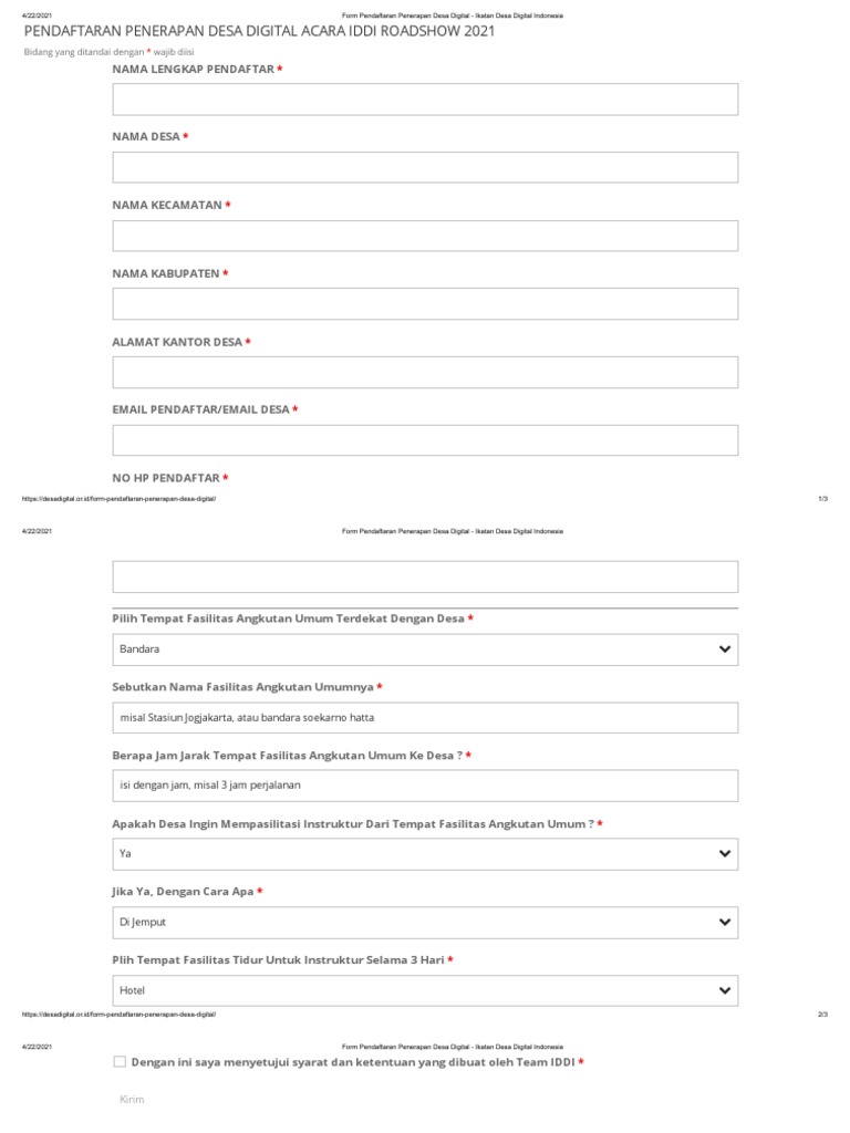 Form Pendaftaran Penerapan Desa Digital - Ikatan Desa Digital Indonesia ...