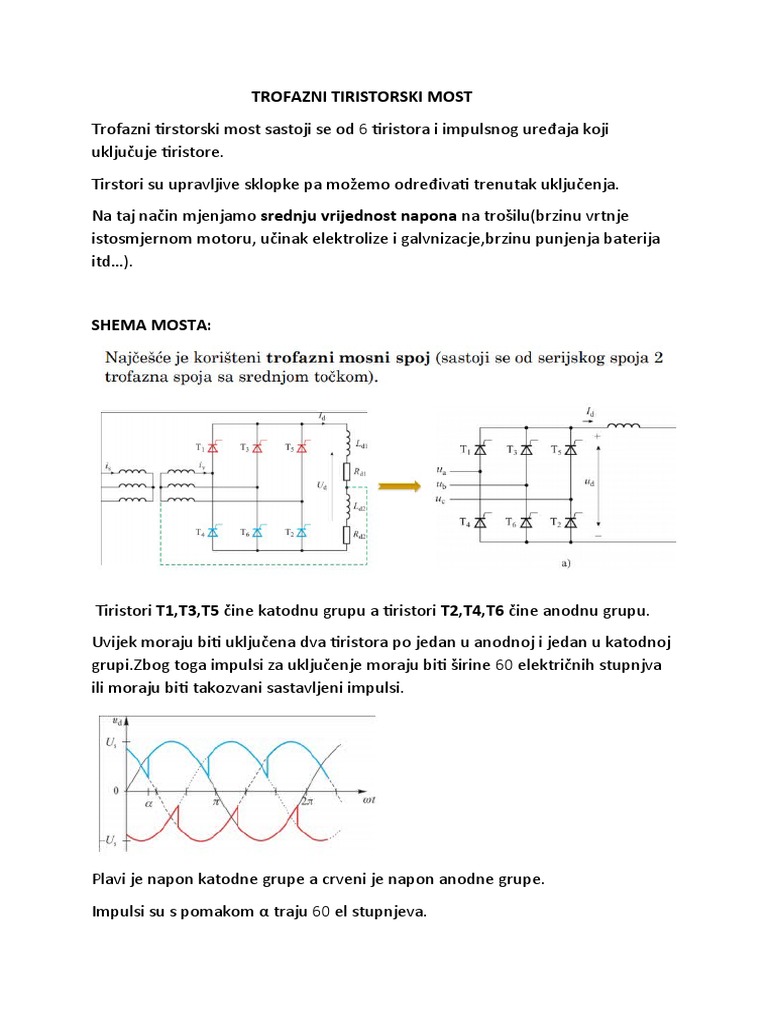 Trofazni TIRISTORSKI MOST | PDF