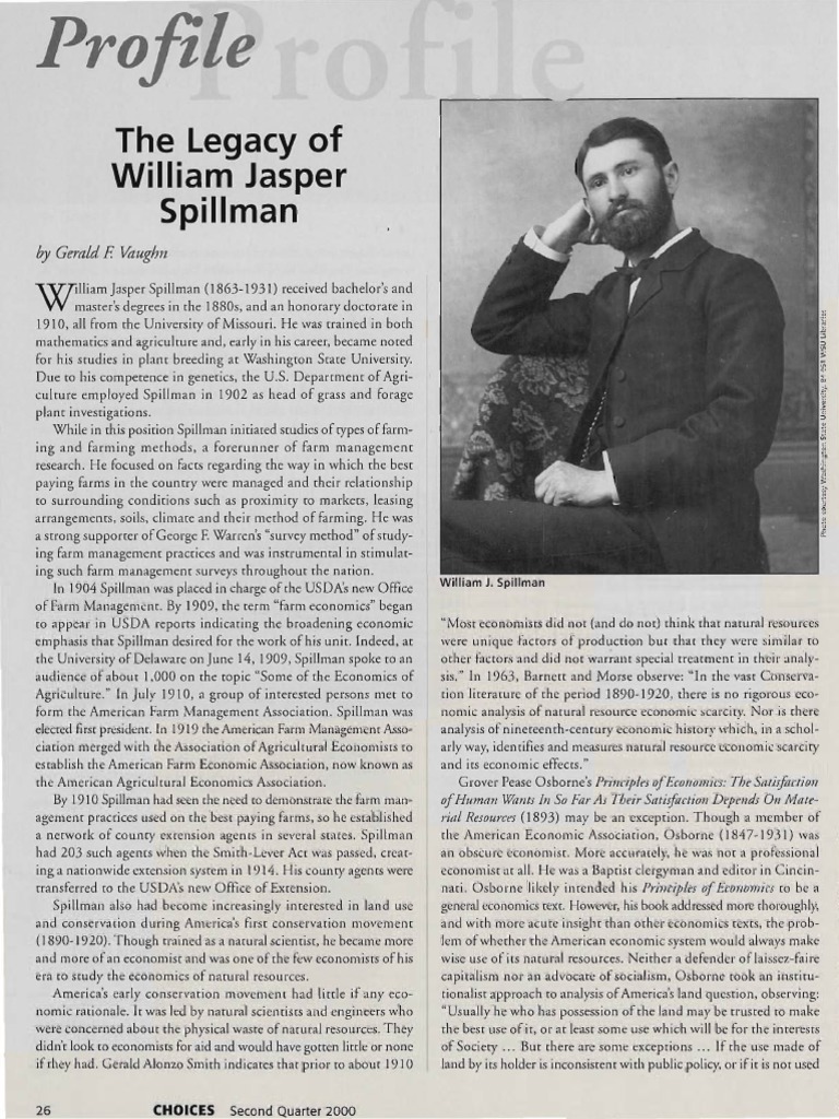 The Legacy of William Jasper Spillman: Gerald Vaughn | PDF | Leasehold ...