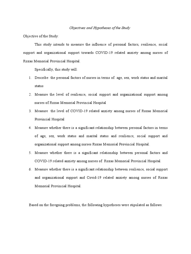 Obj. Significance Definition of Terms | PDF | Social Support ...