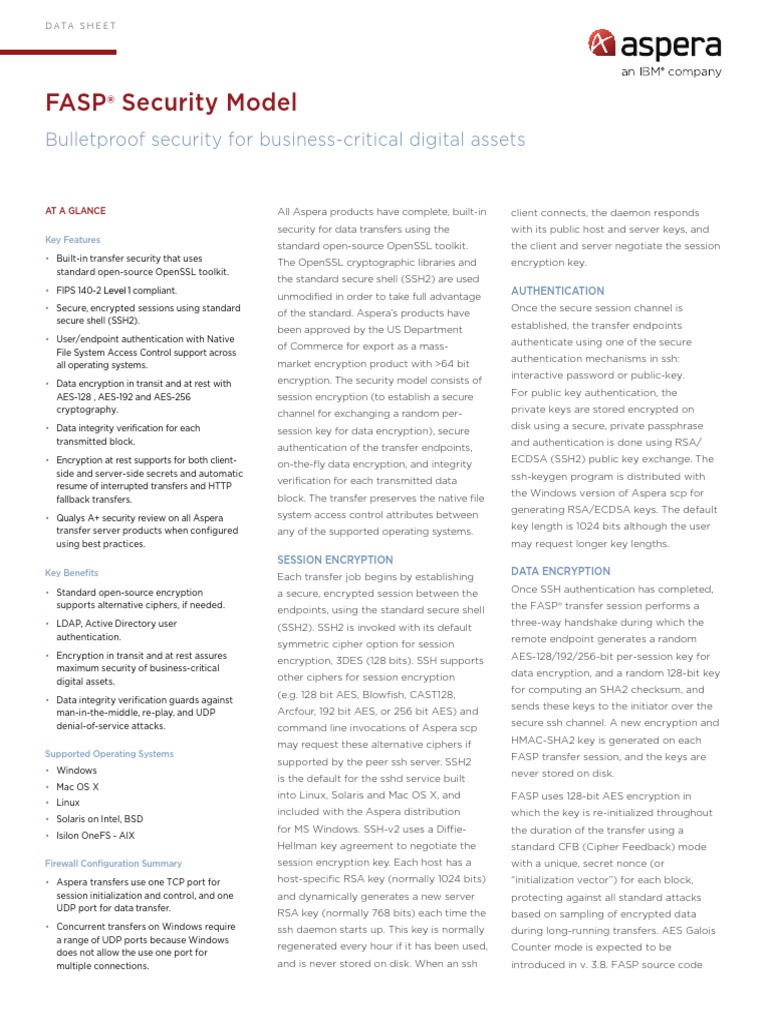 FASP Security Model | PDF | Port (Computer Networking) | Transmission Control Protocol