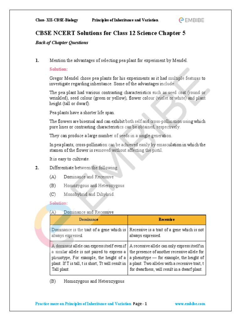 CBSE NCERT Solutions For Class 12 Science Chapter 5: Back of Chapter ...