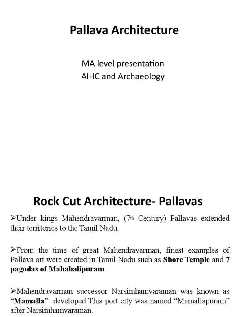 Pallava Architecture, India | PDF