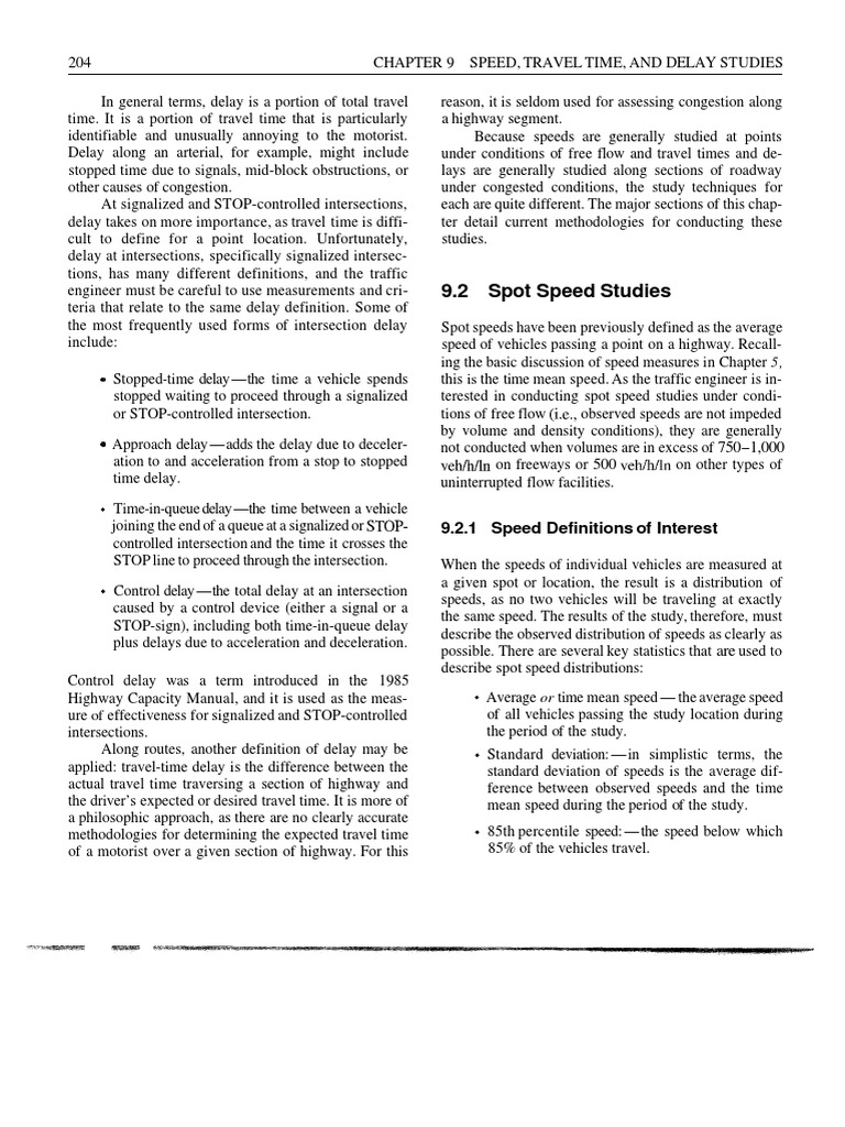 Spot Speed Studies: 9.2.1 Speed Definitions of Interest | PDF | Mode ...