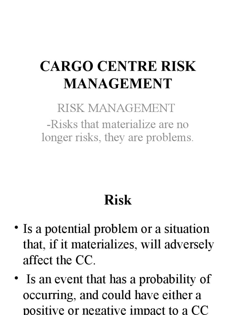 A Comprehensive Guide to Cargo Centre Risk Management | PDF | Risk ...