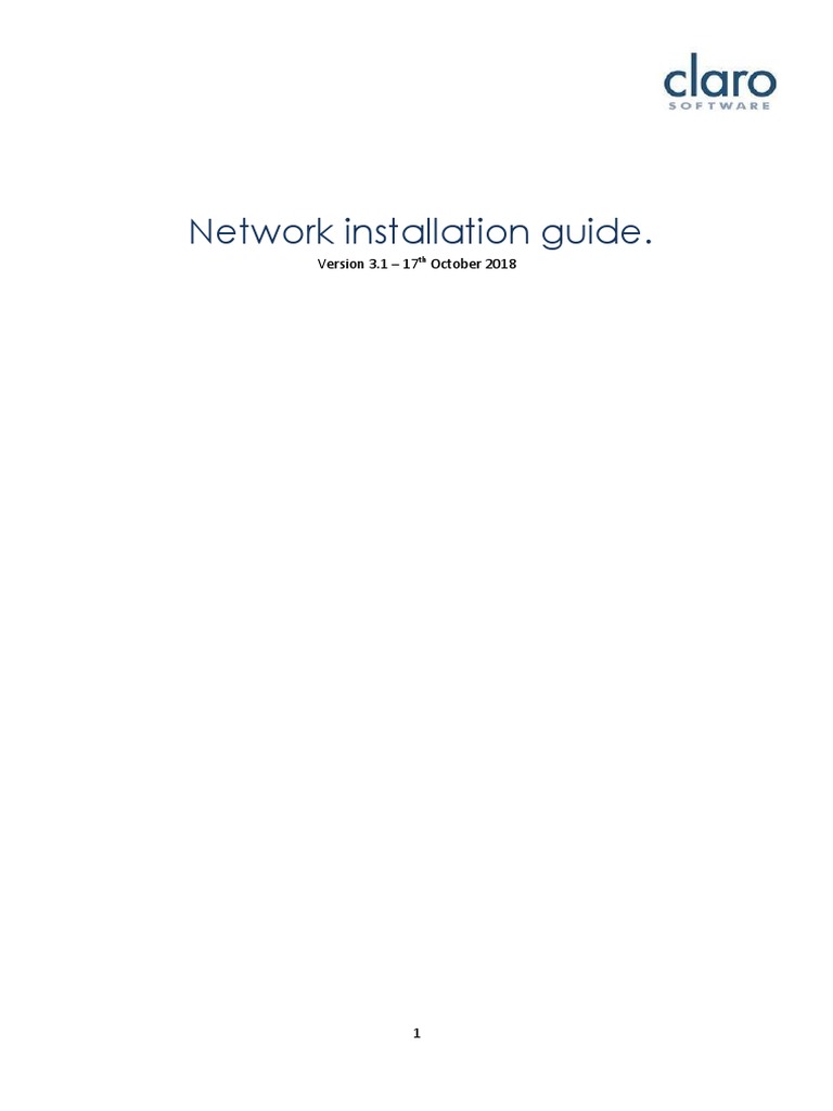 Network Installation Guide.: Version 3.1 - 17 October 2018 | PDF ...