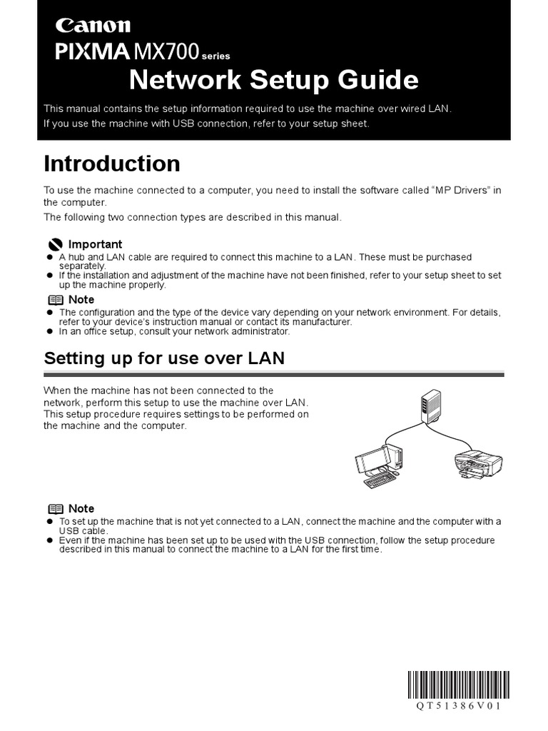 Network Setup Guide: Setting Up For Use Over LAN | PDF | Ip Address | Installation (Computer ...