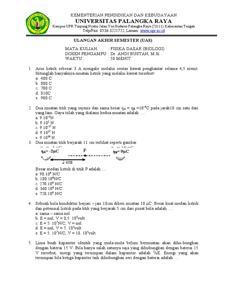 UAS Fisika Dasar untuk Biologi | PDF