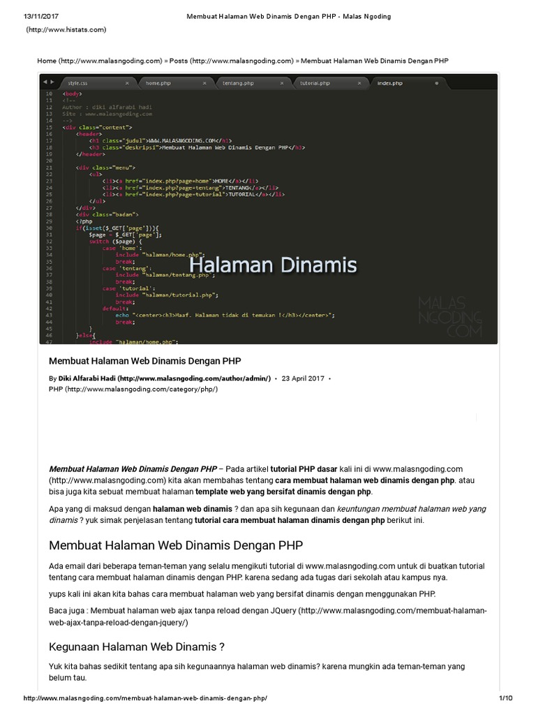Membuat Halaman Web Dinamis Dengan PHP - Malas Ngoding | PDF