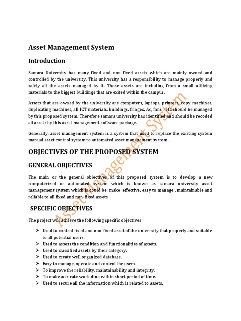 Asset Management System Introduction | PDF | User (Computing ...