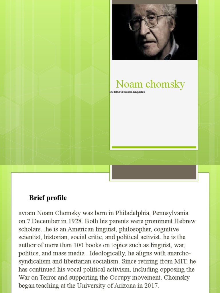 Noam Chomsky: The Father of Modern Linguistics | PDF | Noam Chomsky | Human Nature