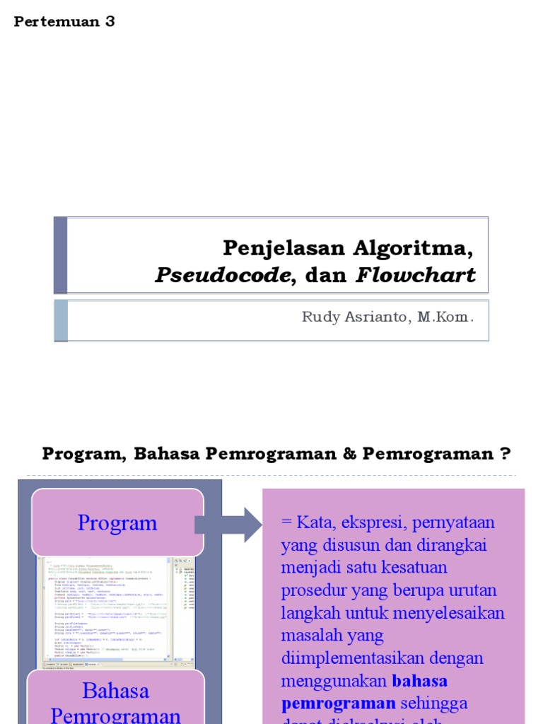 Algoritma, Pseucode, Flowchart | PDF